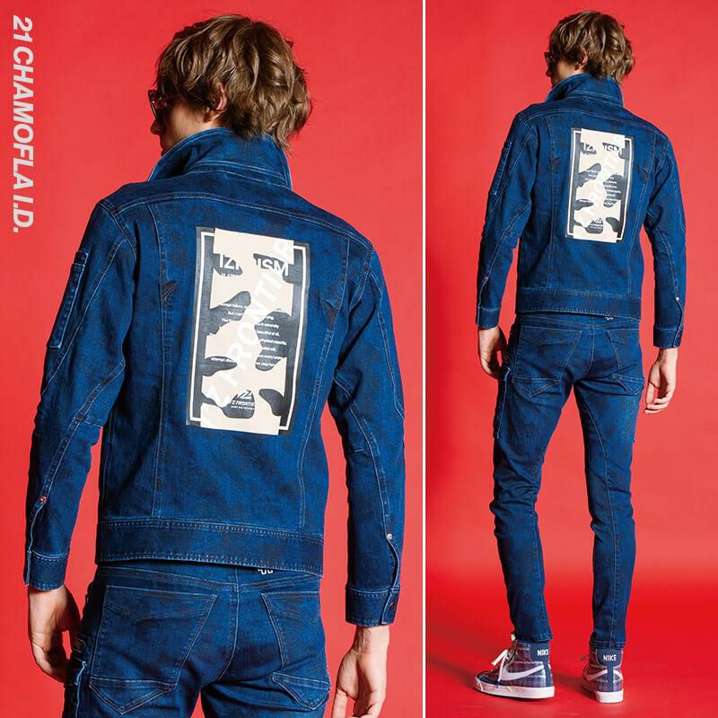 3Dストレッチラインストーンデニムワークジャケット※完全限定生産商品